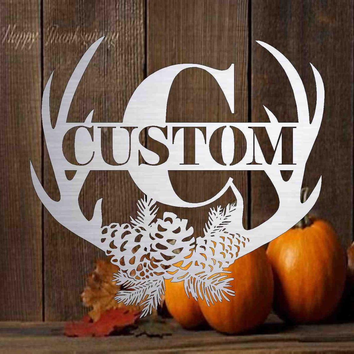 Metal Antler Monogram, Door Monogram, Family Name Sign, Cabin Decor, H ...